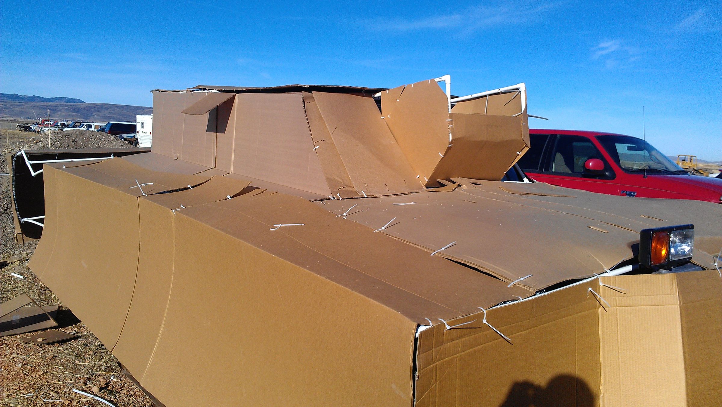 Cardboard M1 Abrams Tank on Chevy Pickup! With Plow! (photos Only ...