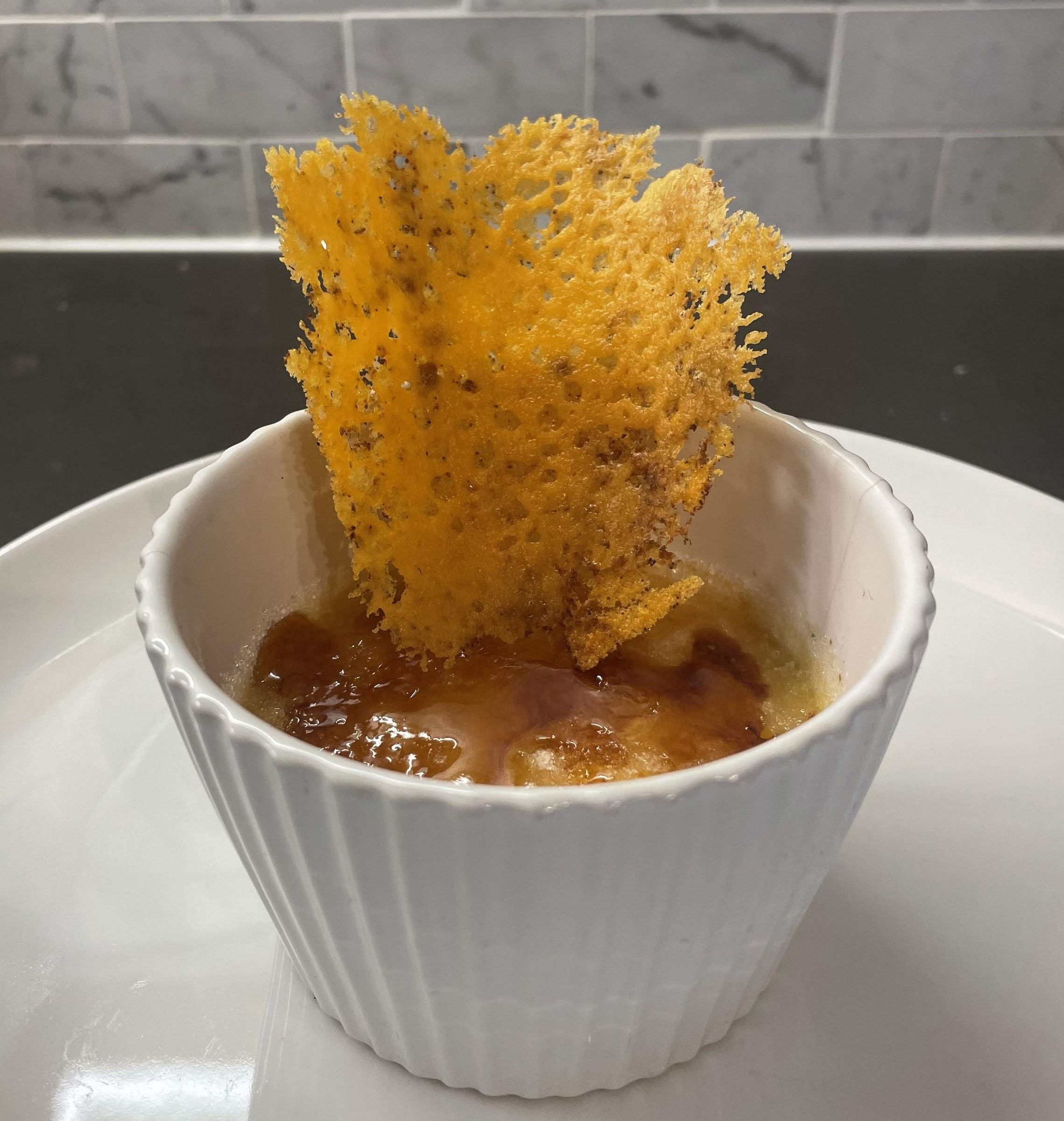 Mûenster Cheese Crème Brûlée and a Spicy Cheddar Cheese Tûile : 5 Steps ...