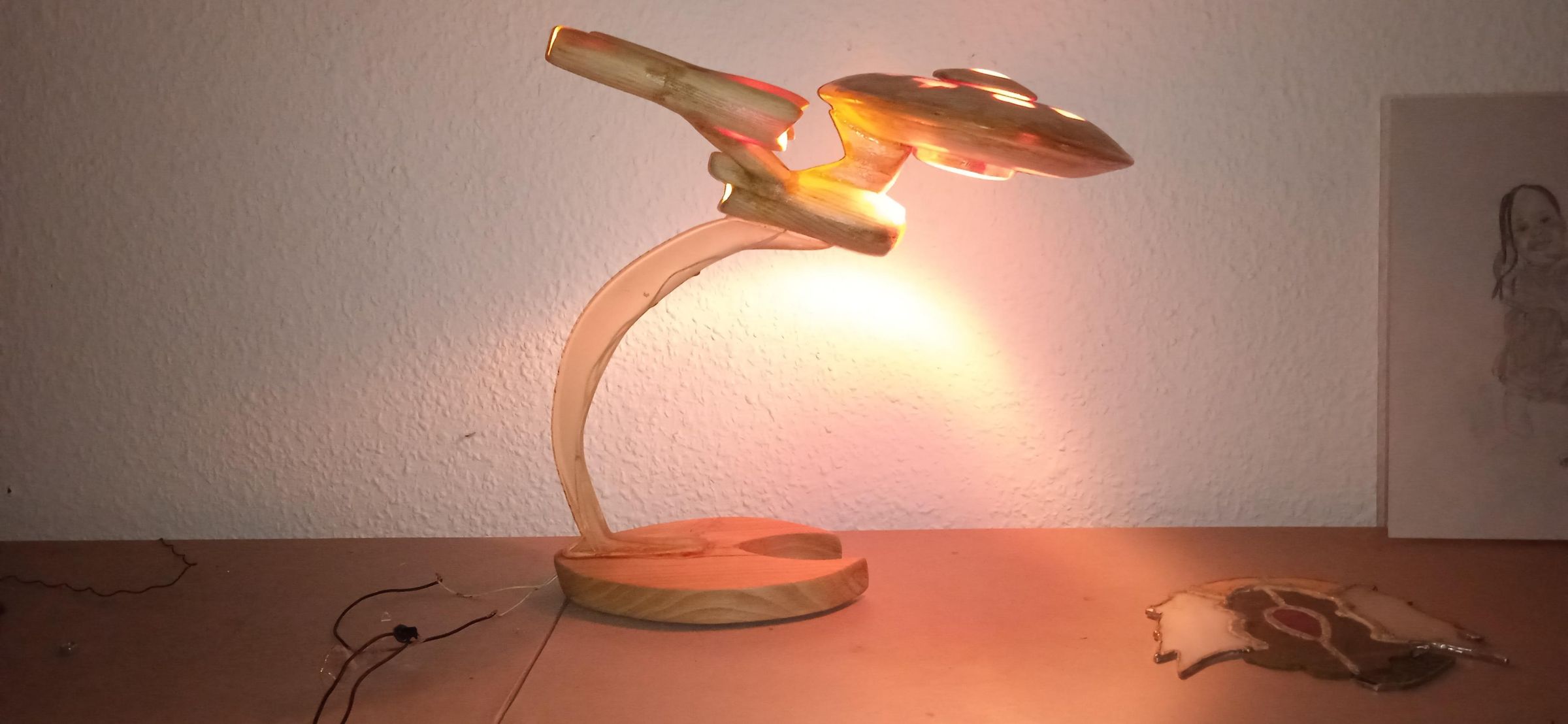 Making an Amazing Wooden Spaceship Table Lamp : 12 Steps (with Pictures ...