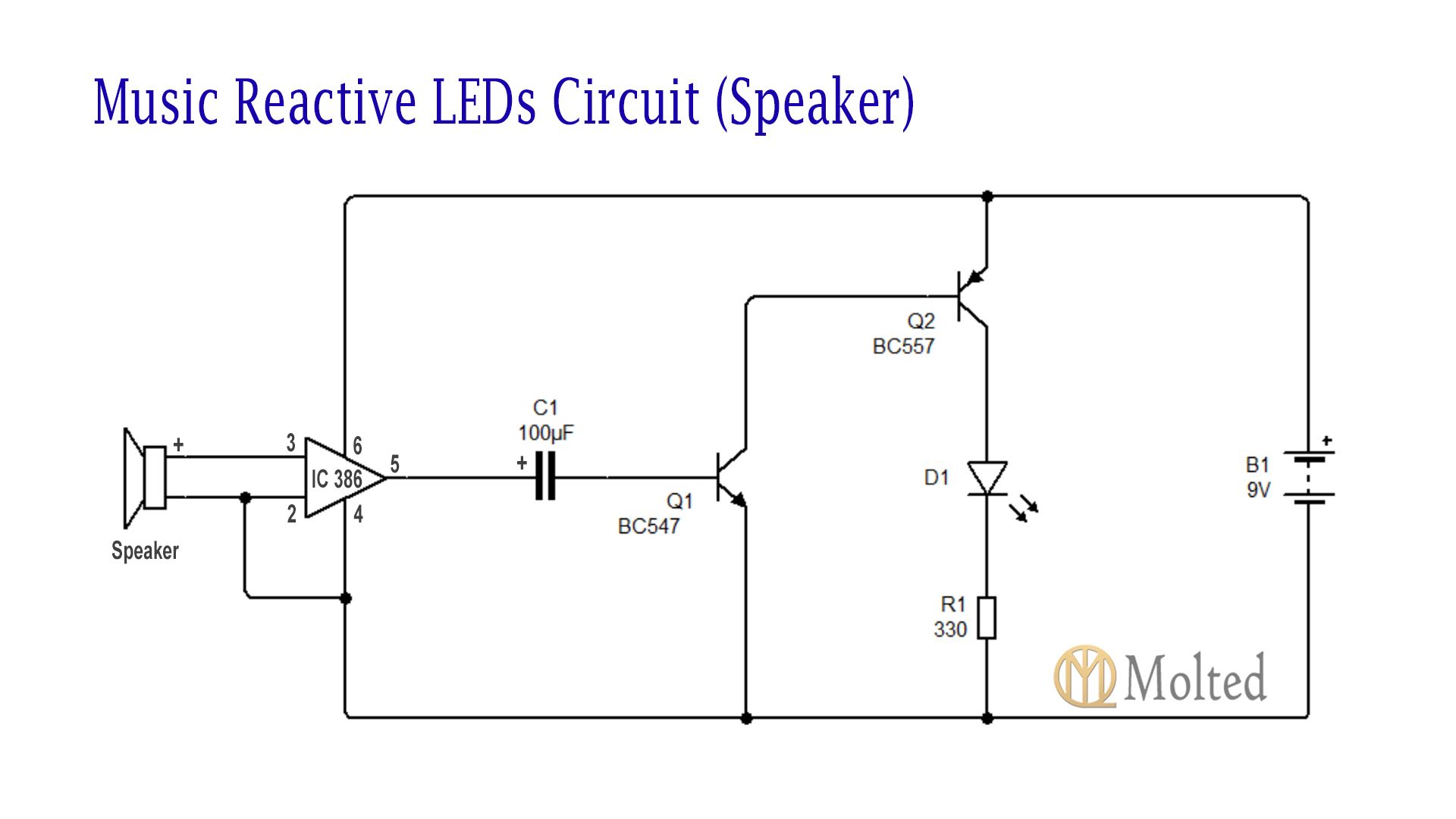 4 Music Reactive LEDs Circuits|| MIC/AUX Cable/Speaker : 3 Steps ...