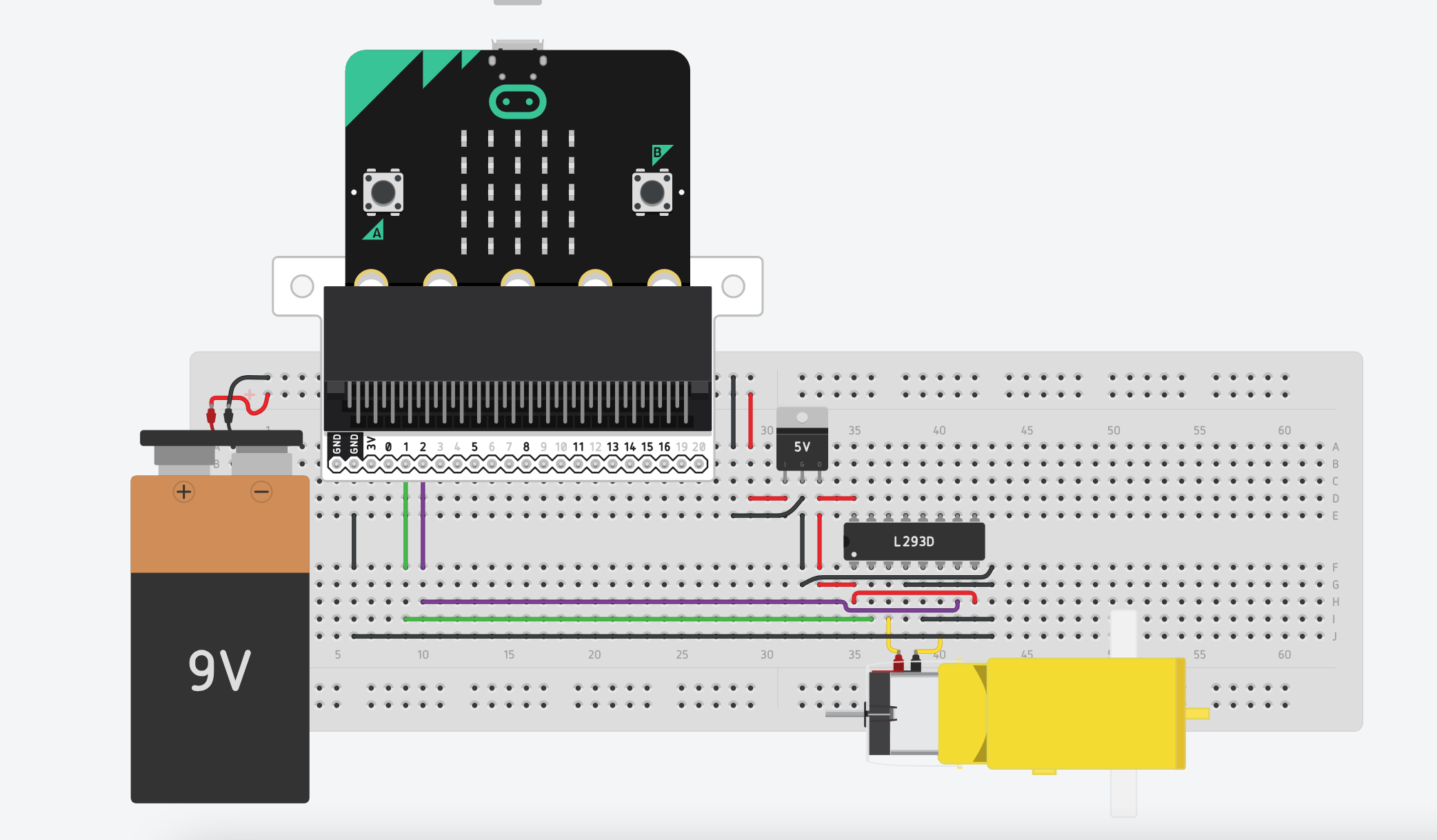 Motor Control With the L293D H-Bridge and the Micro:bit in Tinkercad ...