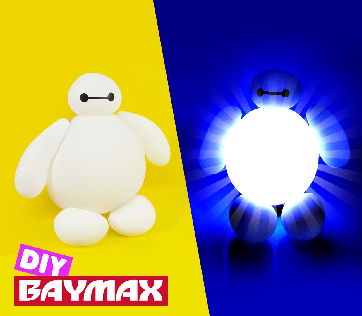 DIY Hello BAYMAX LED Lamp !! Disney Big Hero 6 BAYMAX LED Nightlight ...