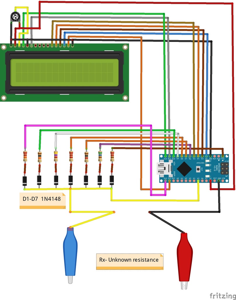 Diy Autorange Arduino Ohmmeter 3 Steps Instructables