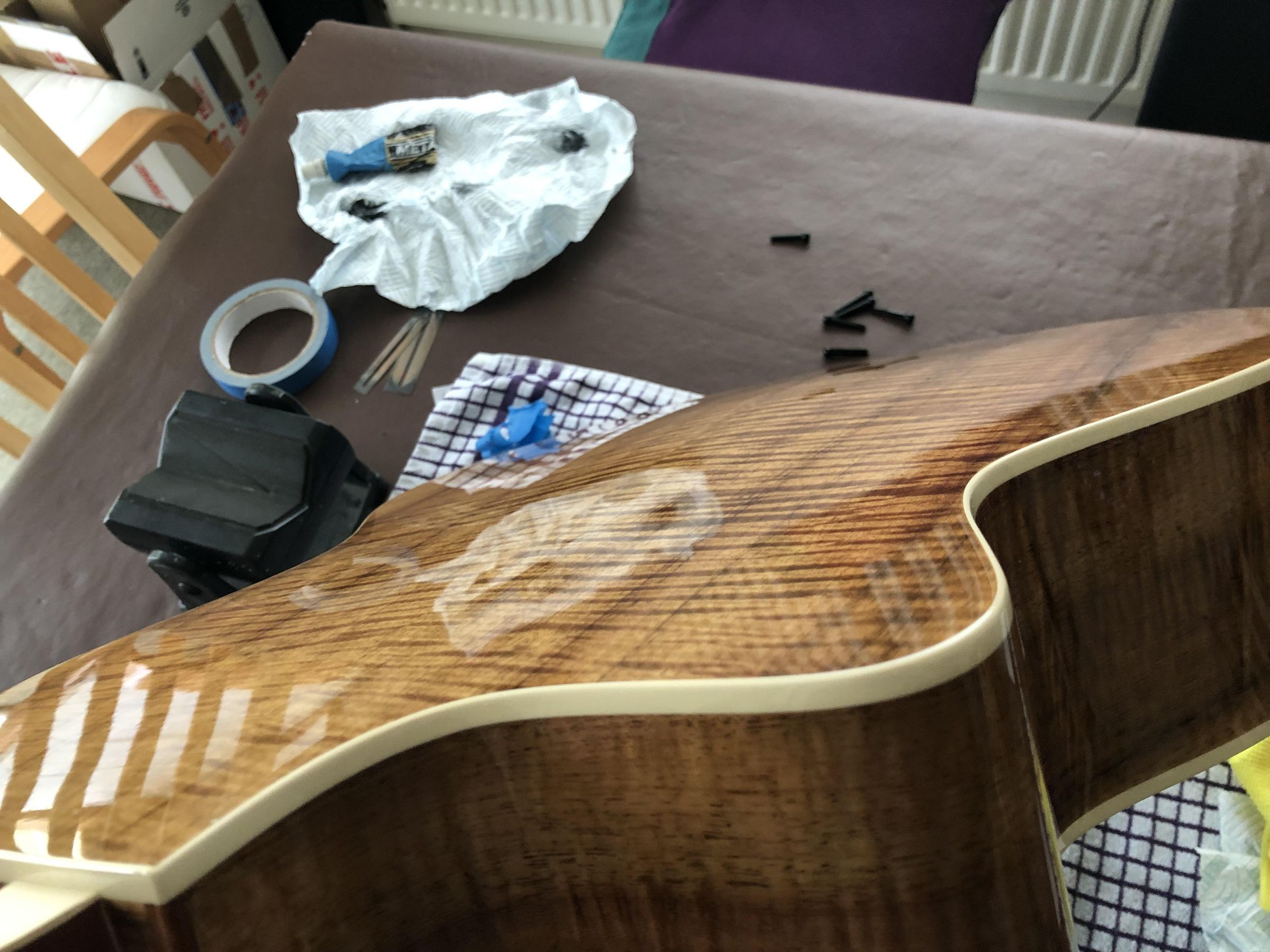 Re- Stringing a Taylor Electro Acoustic Guitar and Locking the Strings ...