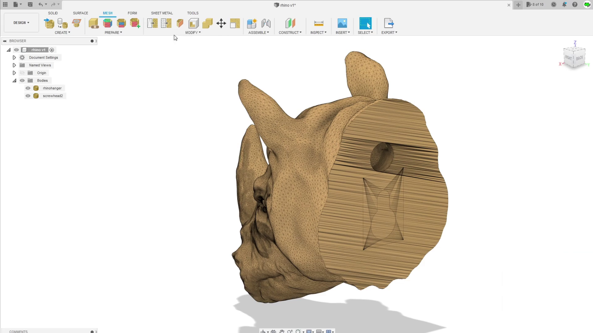 Large STL File Editting With FUSION 360 – Mesh Workspace (part 2) : 6 ...