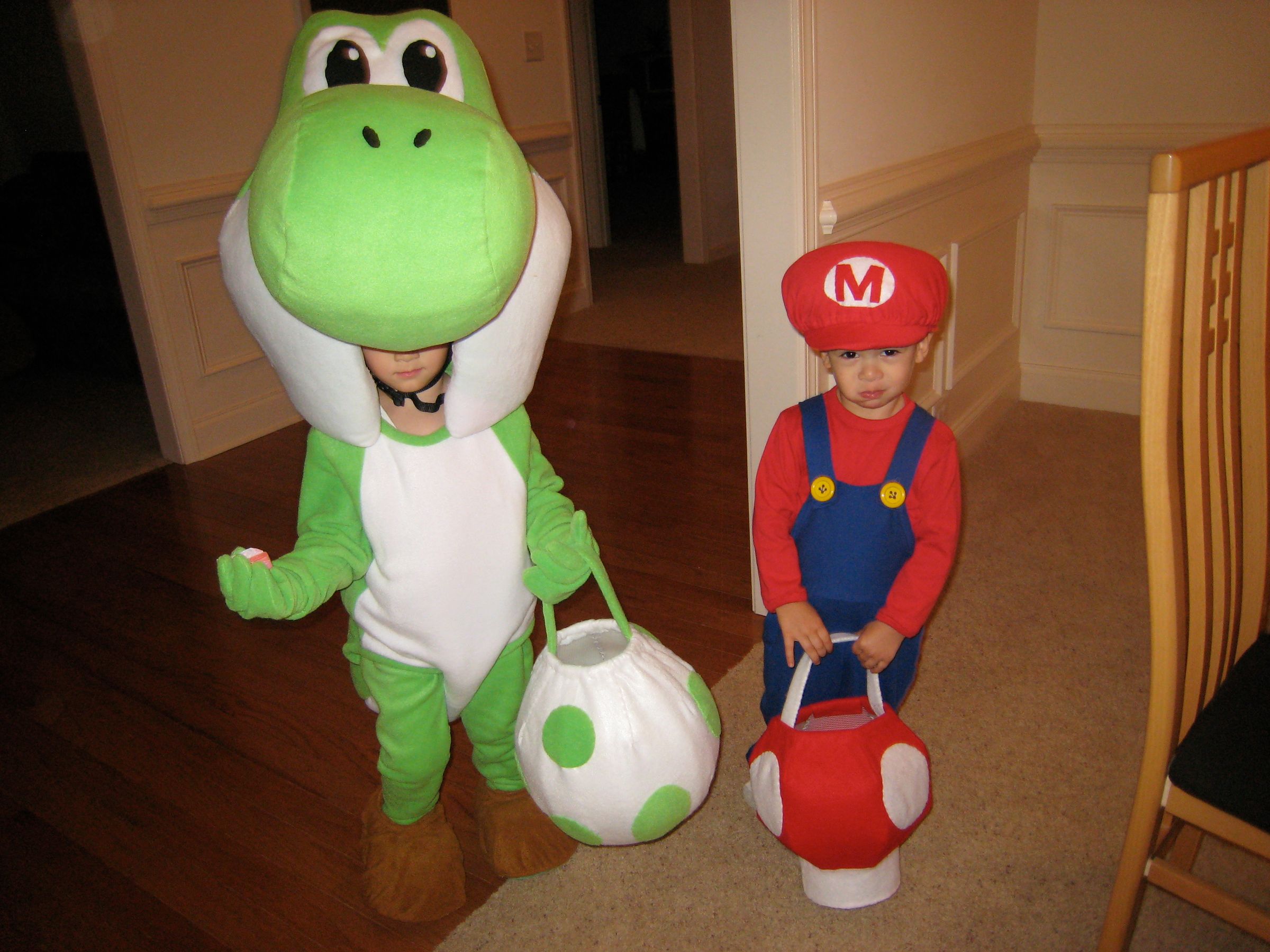 Yoshi Mascot and Baby Mario Costumes for Toddlers : 21 Steps (with ...