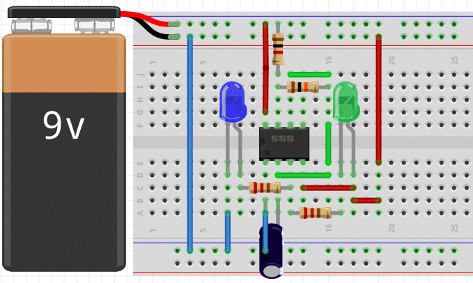 Simple Alternate LED Flashing Using 555 Timer : 3 Steps - Instructables