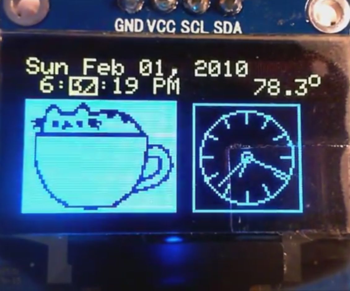 DS3231 OLED Alarm Clock With 2-button Menu Setting and Temperature ...