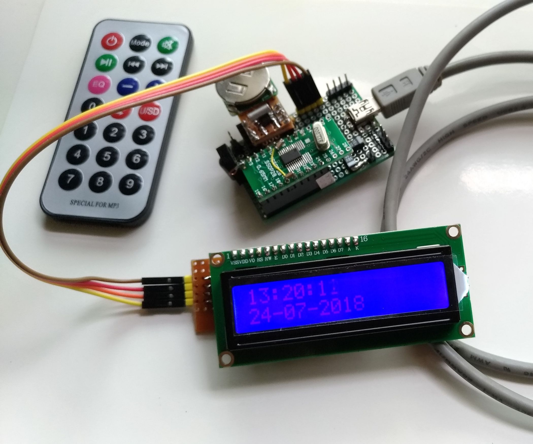 Clock With IR Remote Control for Time/Date Settings : 5 Steps ...