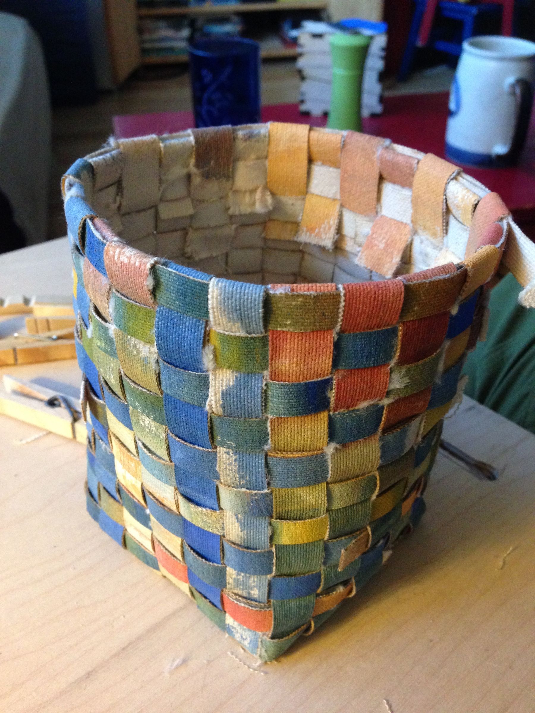 Painted Canvas Strip Basket : 9 Steps (with Pictures) - Instructables