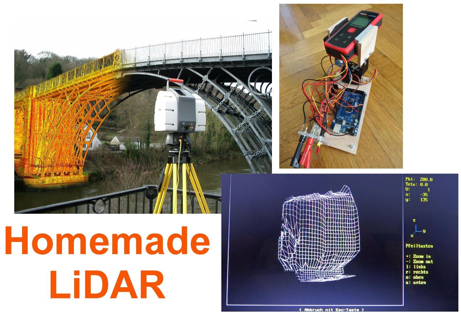 Simple LiDAR Using the Laser Rangefinder Uni-T UT390b, Arduino and ...