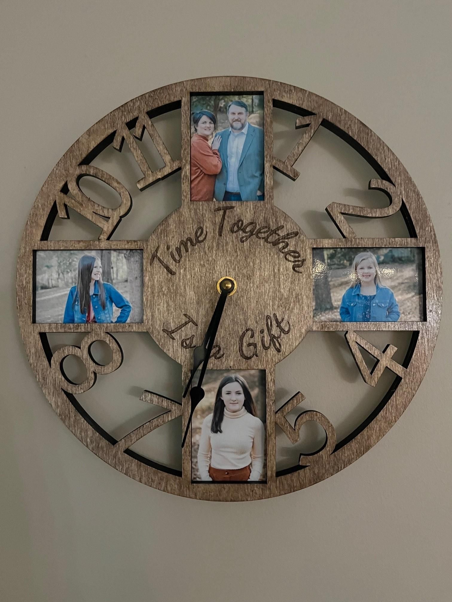 Custom Wooden Clock With Incorporated Picture Frames : 15 Steps (with ...