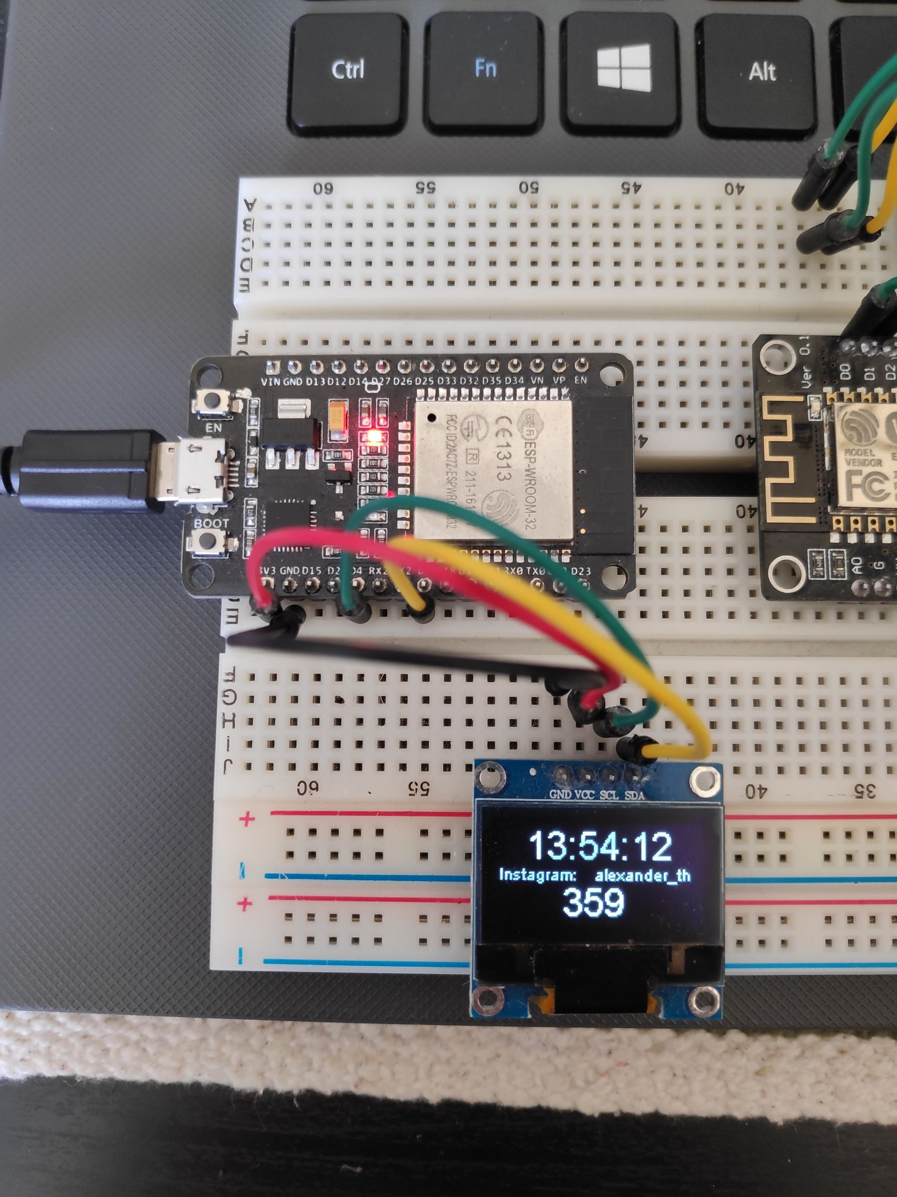 Instagram Followers Counter With ESP32 and OLED Display - Instructables