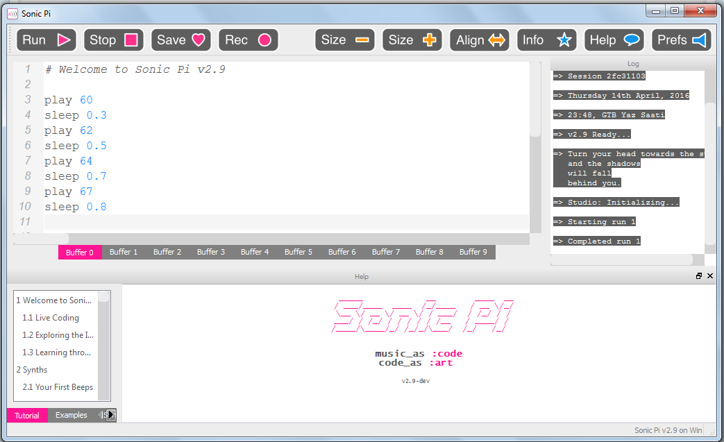 The First Usage of Sonic Pi : 7 Steps - Instructables