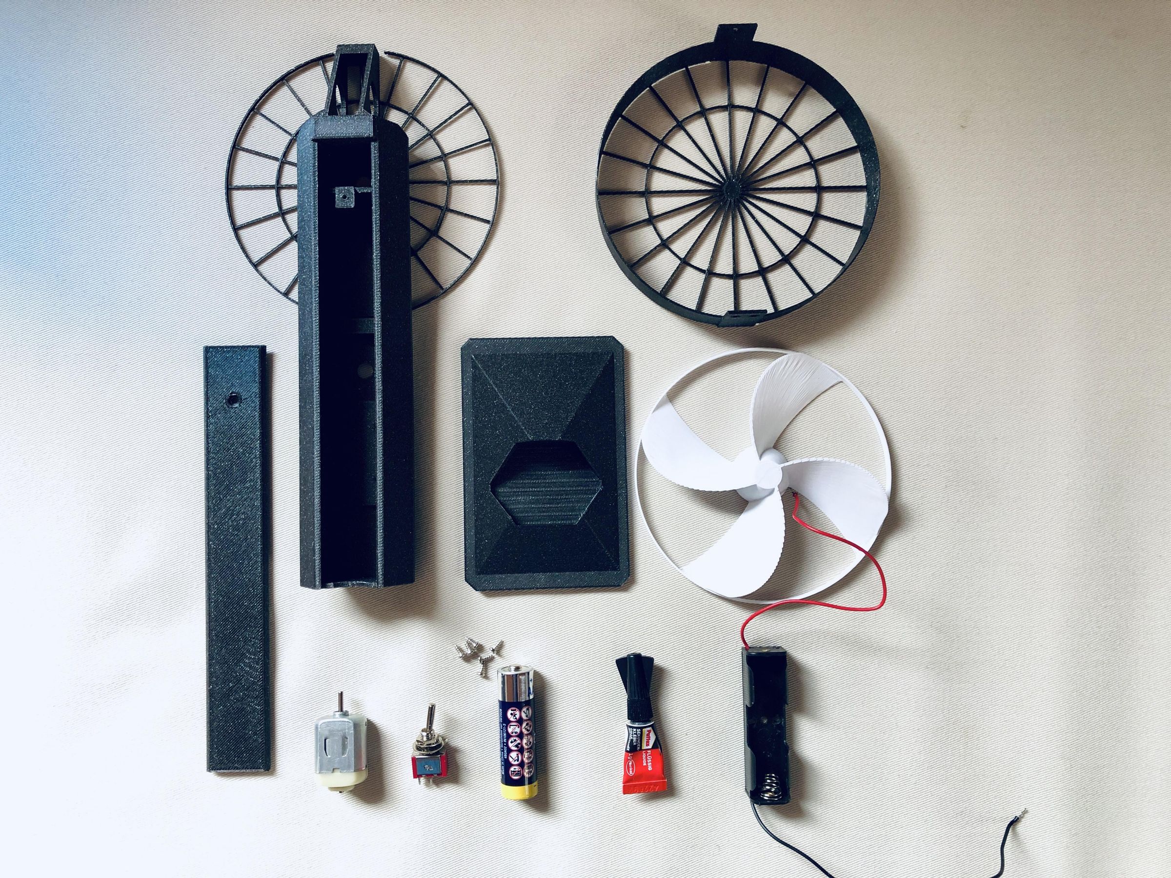 Mini Fan "Light Breeze" - Battery Powered - 3D Printed : 9 Steps (with ...