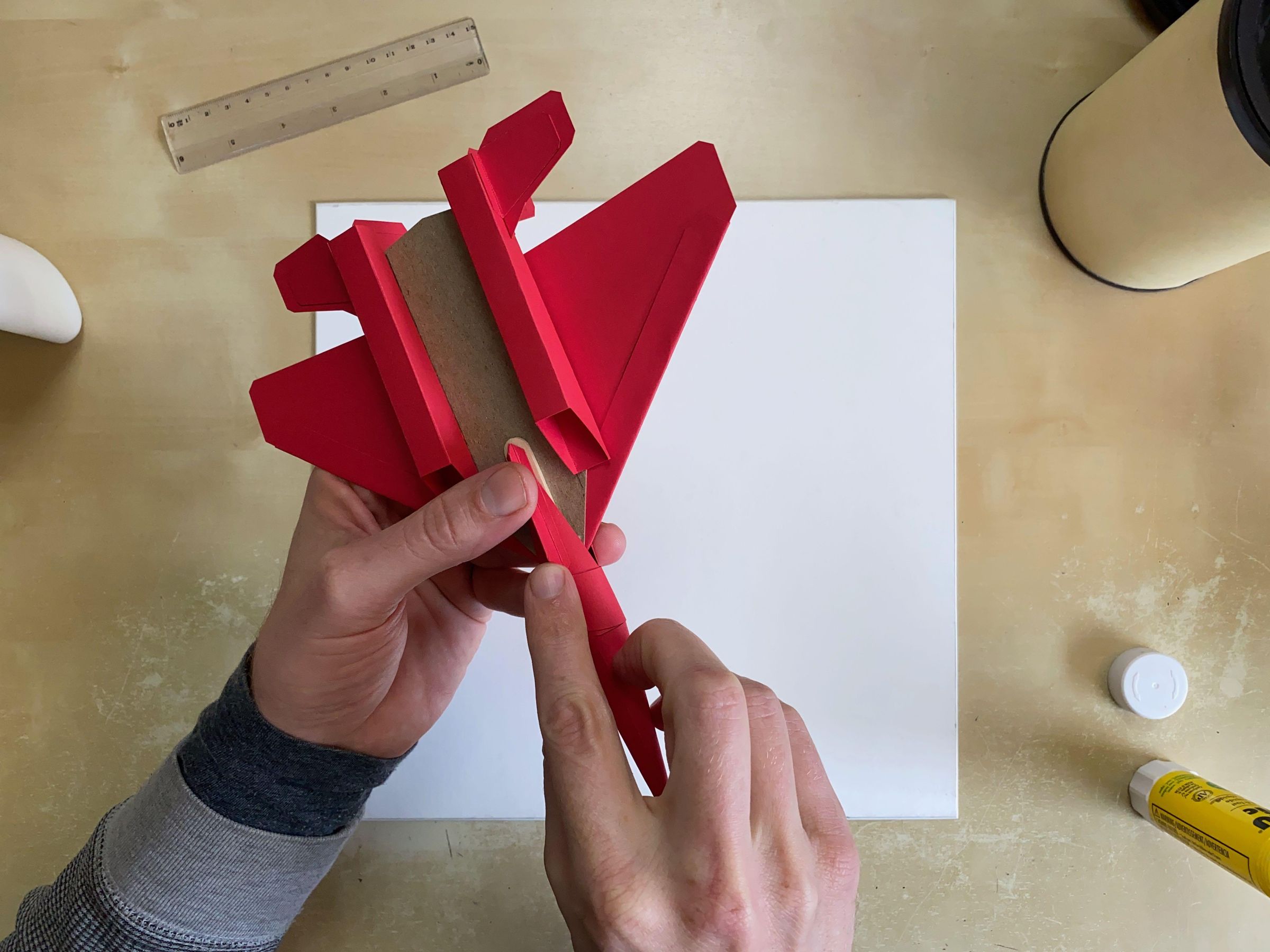 Interceptor Jet Card Stock Airplane : 7 Steps (with Pictures ...