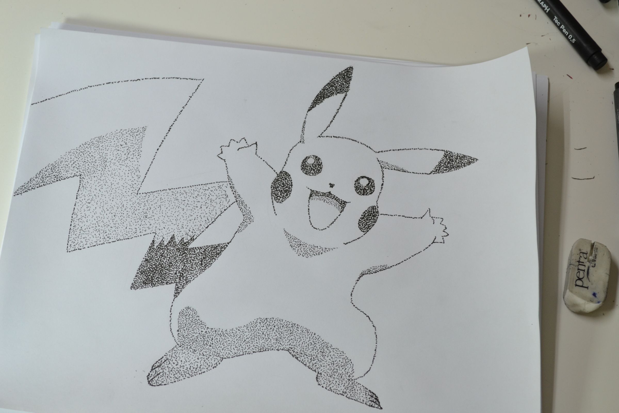 How to Draw a Pointillism Pikachu : 6 Steps - Instructables