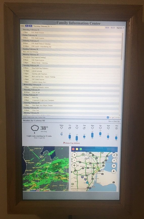 Digital Wall Calendar and Home Information Center : 24 Steps (with ...