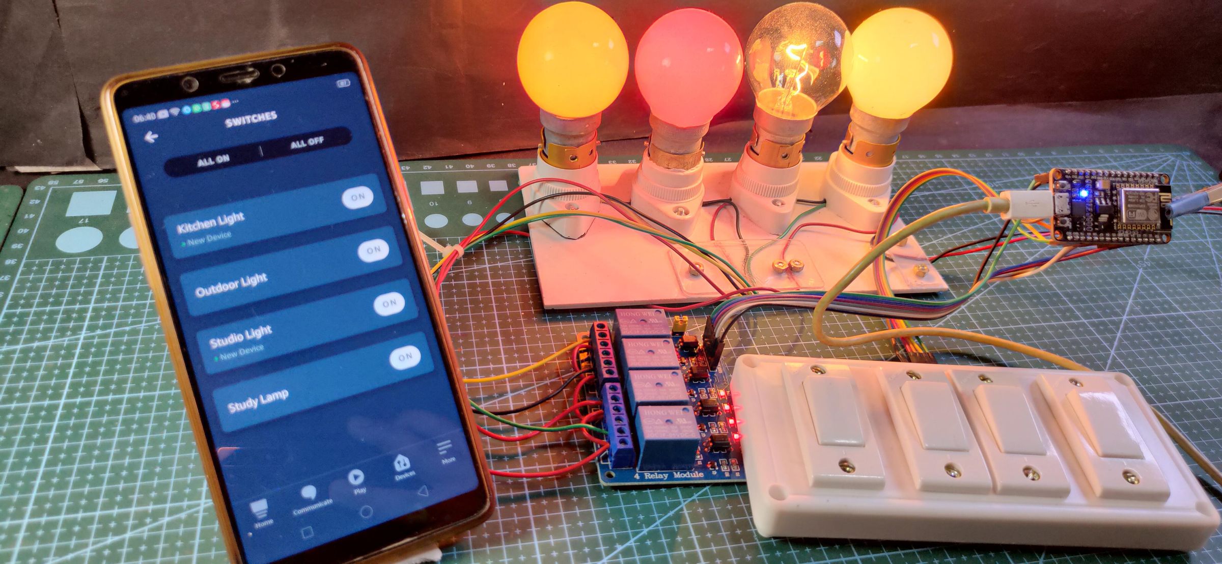 NodeMCU ESP8266 Alexa App Voice Control Smart Home System IoT Projects ...