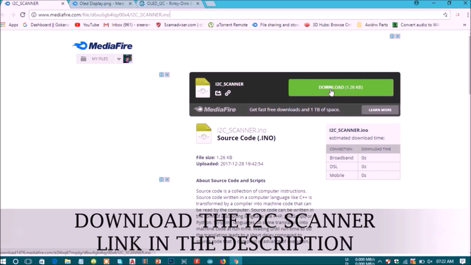 Test I2c Oled With Arduino : 7 Steps - Instructables