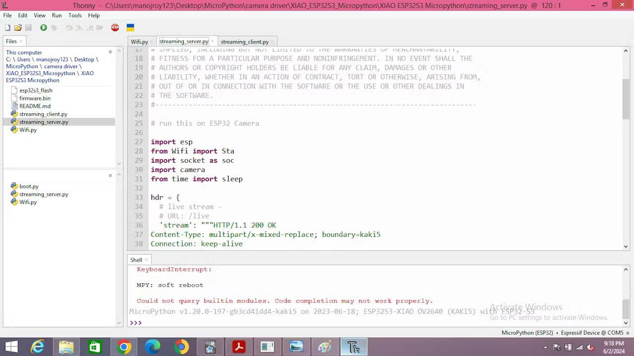 Esp32 S3 Sense Video Streaming in Micro Python : 6 Steps - Instructables