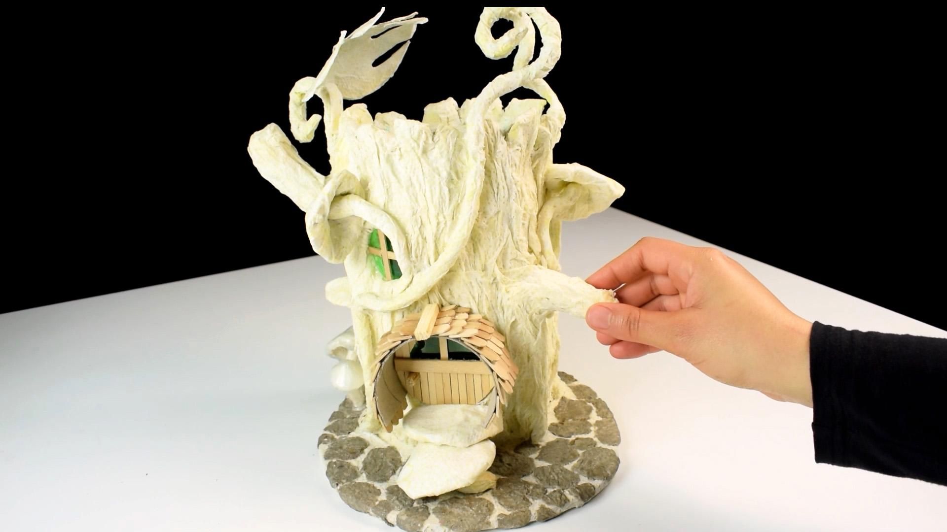 Paper Mache Fairy Garden Tree House : 15 Steps (with Pictures ...