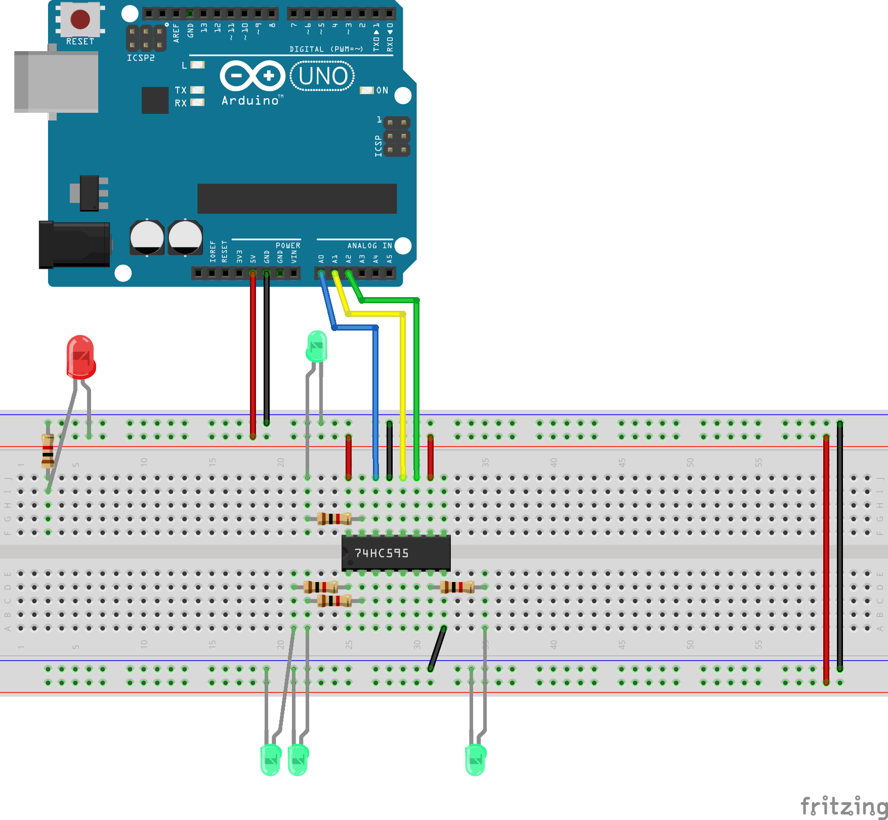 74HC595 Shift Register With Arduino Uno : 5 Steps - Instructables