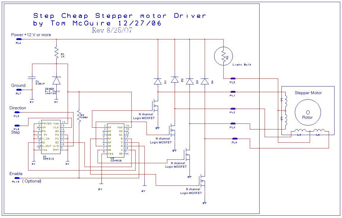 Easy to Build CNC Mill Stepper Motor and Driver Circuits : 6 Steps ...
