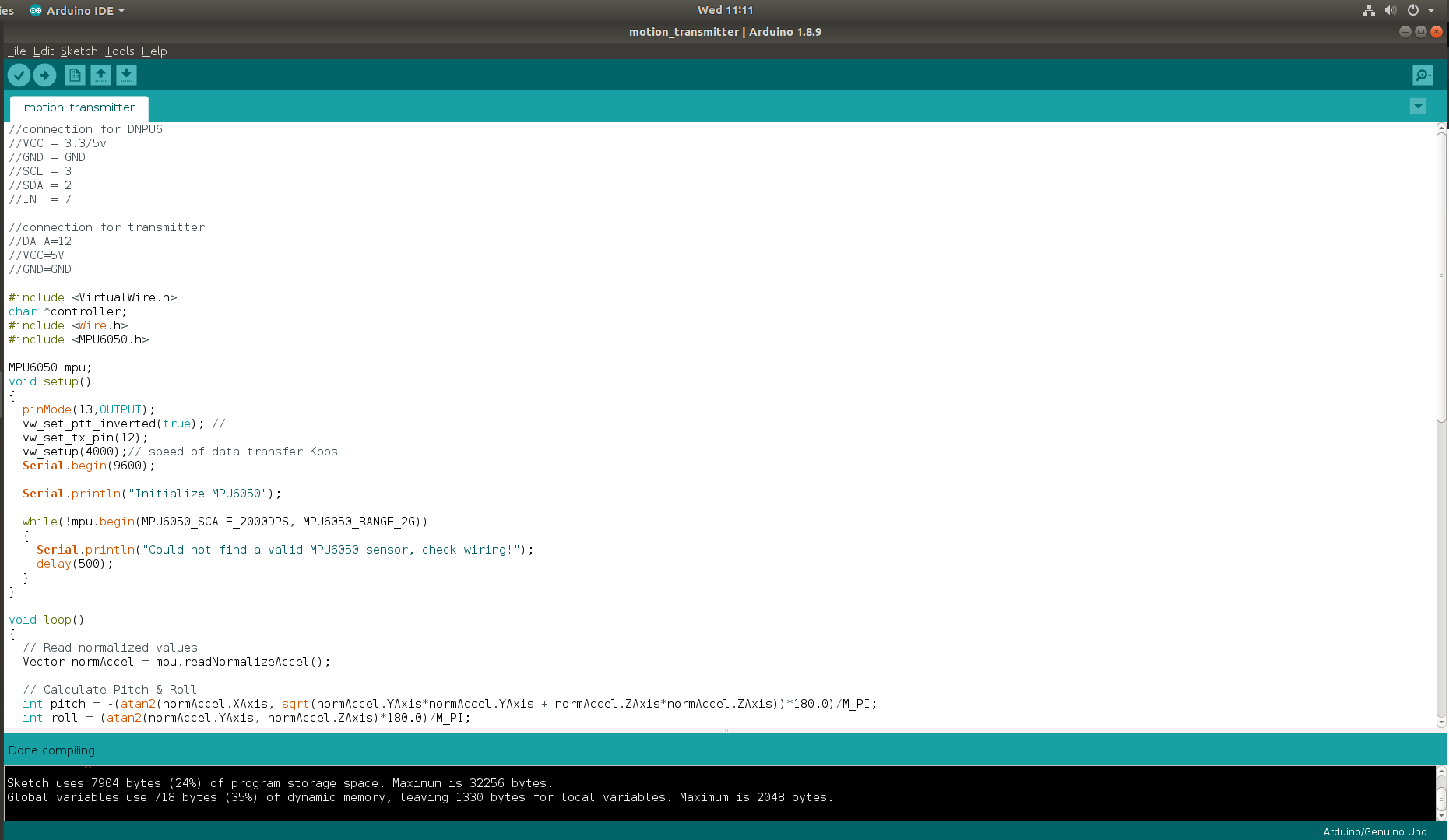 Gesture Control Car Using Mpu6050 and Arduino : 7 Steps (with Pictures ...