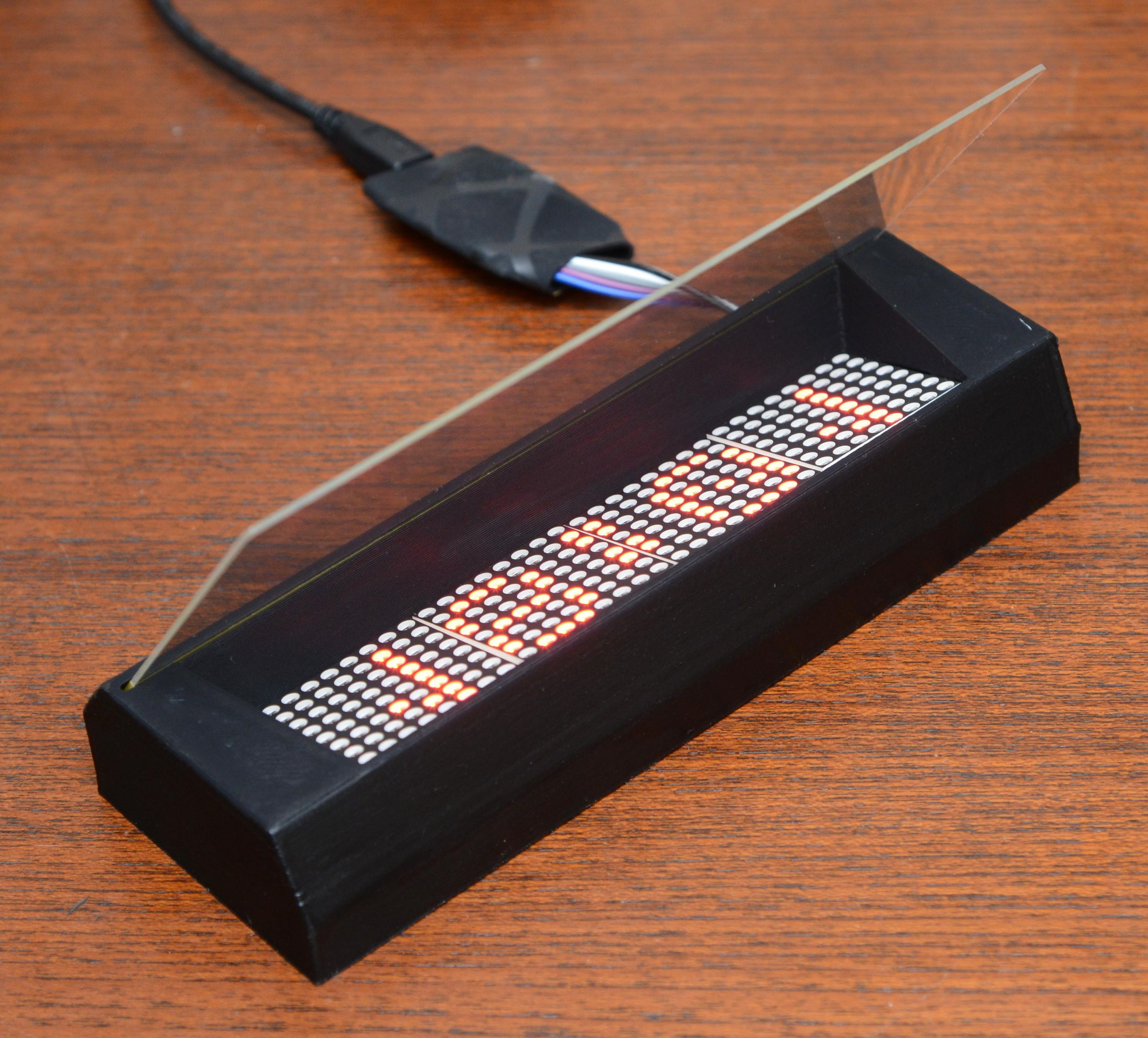 HUD-like WiFi Sync Clock / Transparent Dot Matrix Display : 3 Steps ...