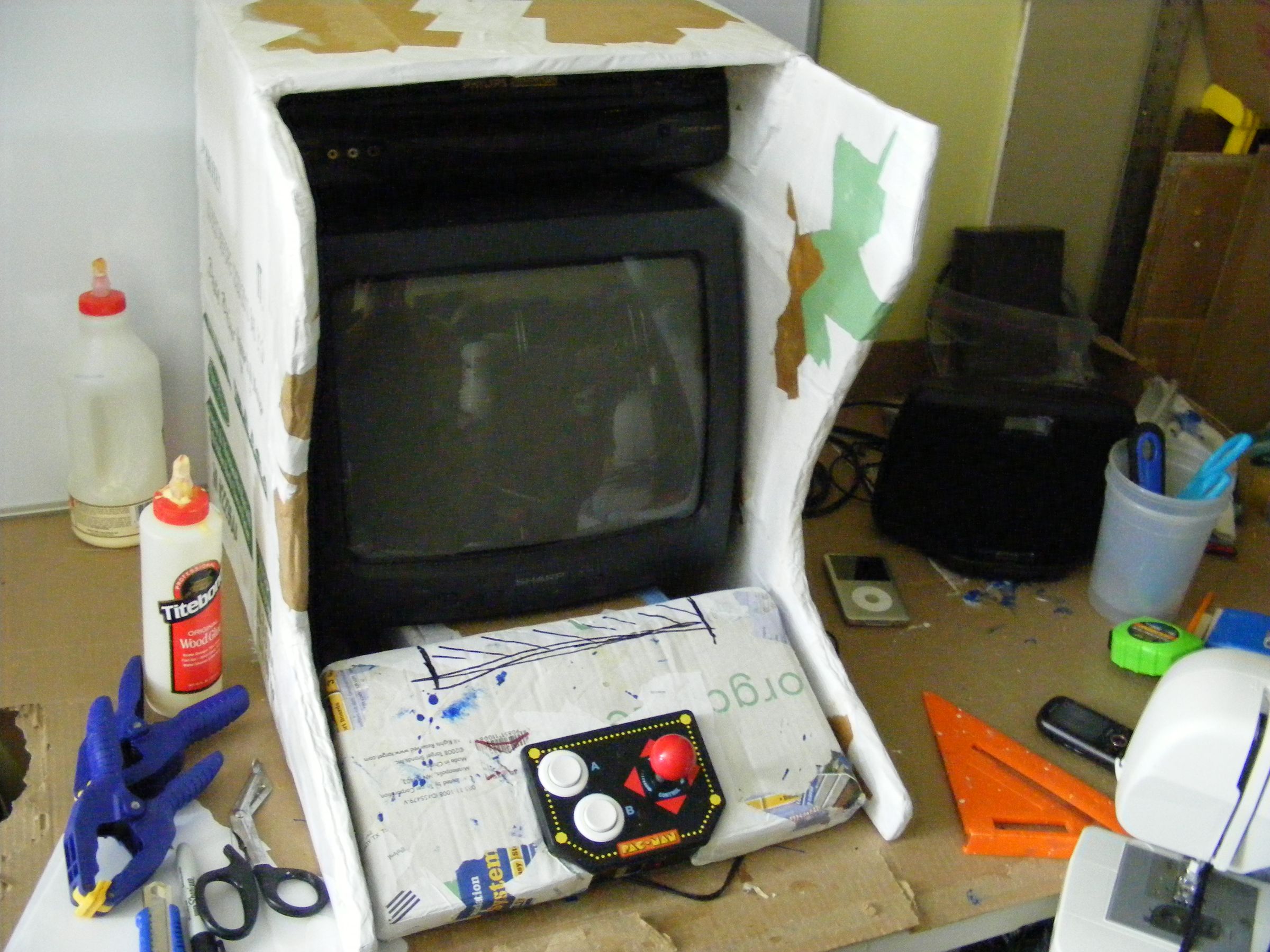 Cardboard Bar Top Arcade Game Console - Lithium Rain Recycled ...