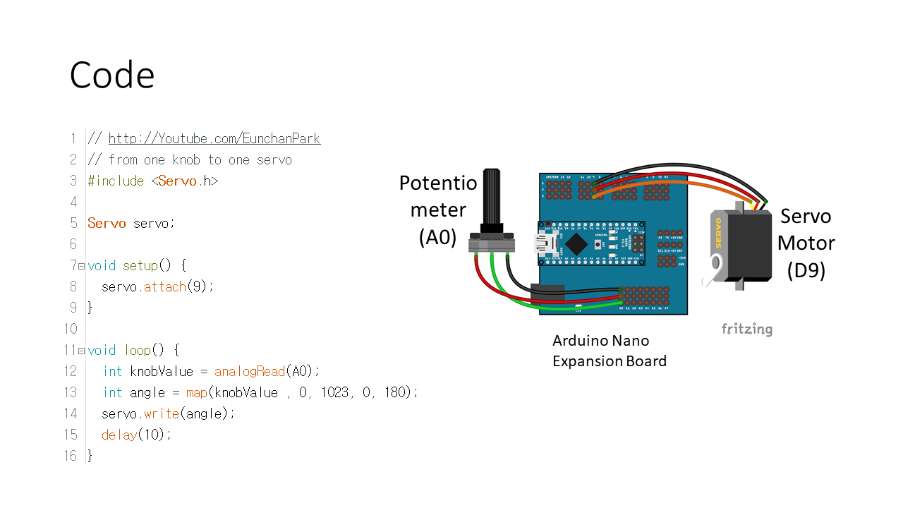 Control 1 Servo Motor Using 1 Potentiometer (Humanoid Robot EP 01) : 16 ...