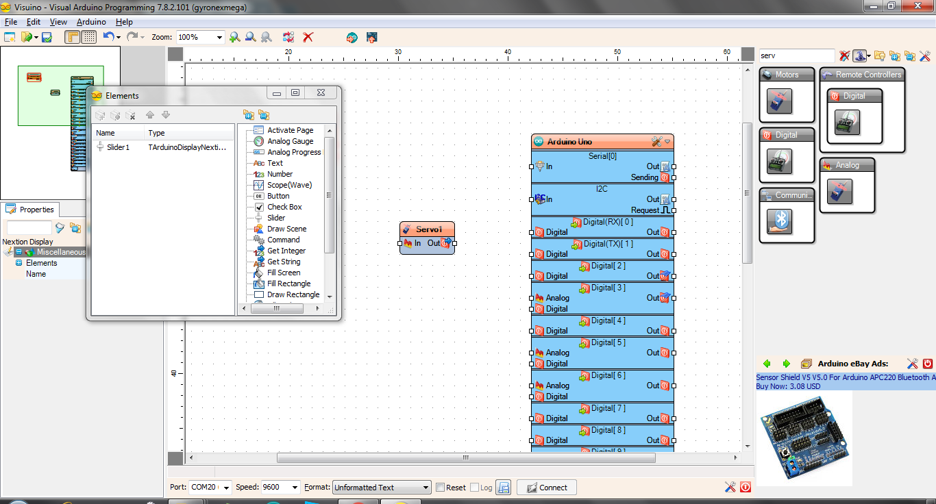 Visuino: Moving Servo Via Nextion Slider : 5 Steps (with Pictures ...