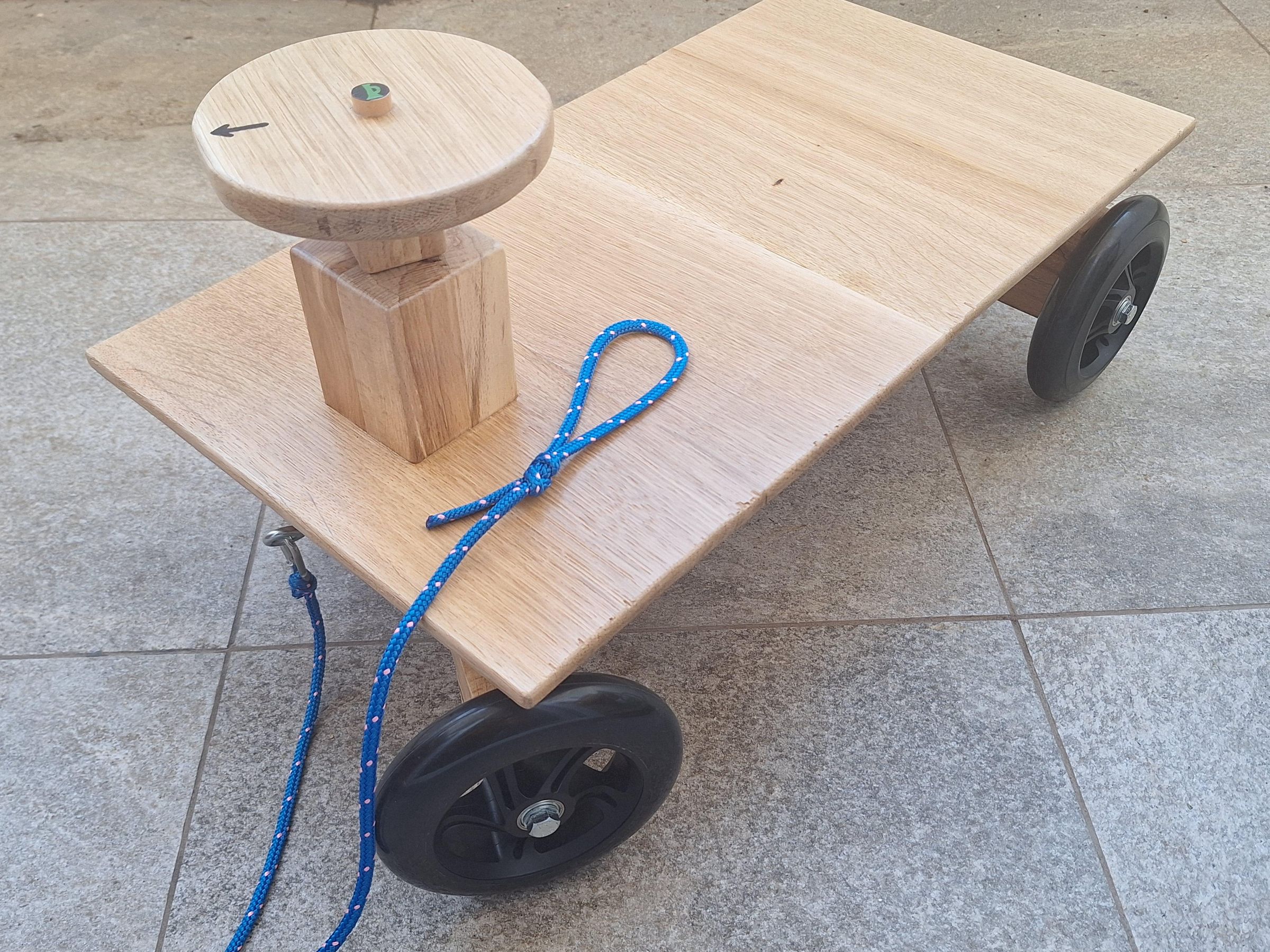 Oak/Beech Wooden Pulling Car for 2 Kids With Steering : 8 Steps (with ...