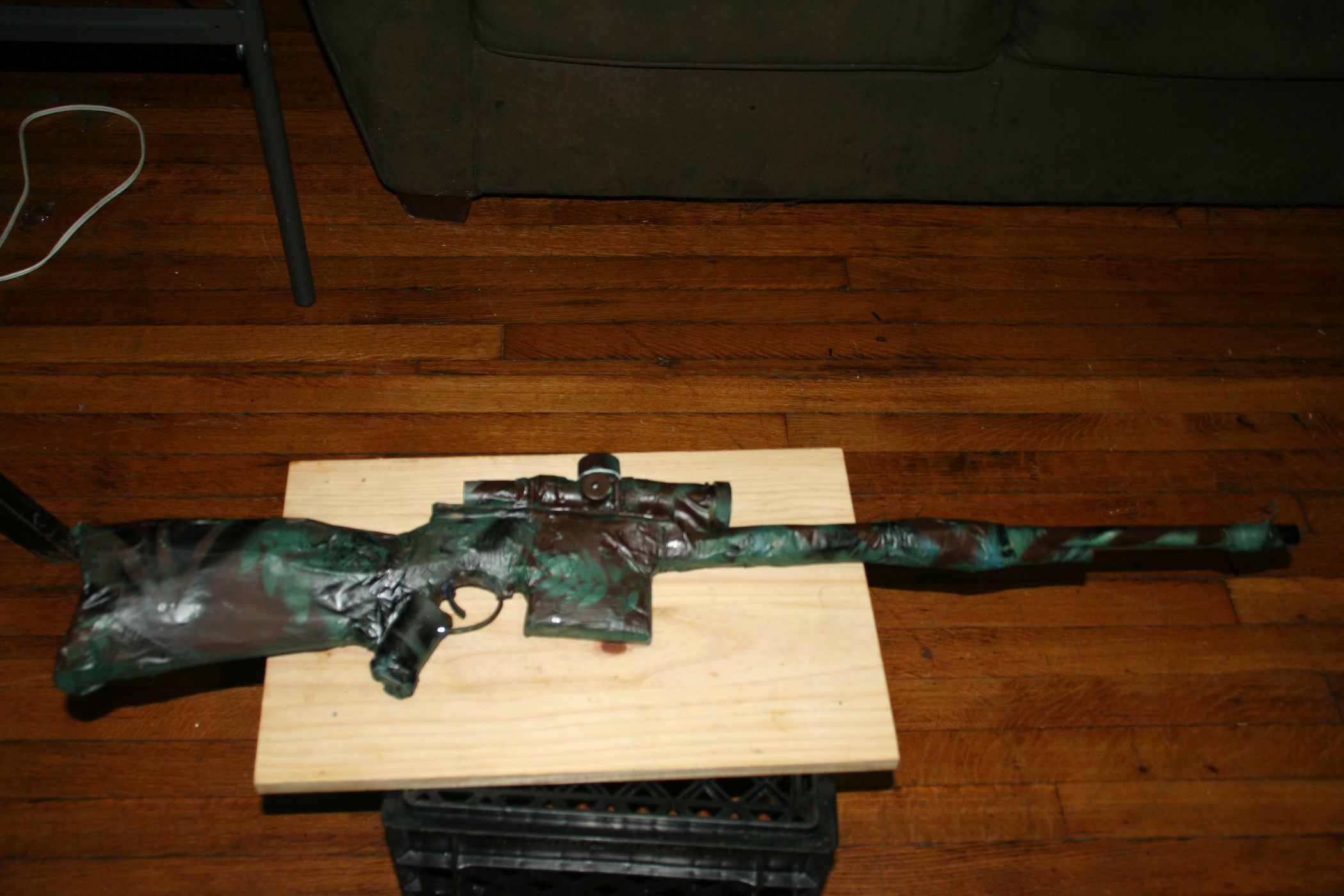 Cardboard Rifle With Camo Paint - Instructables