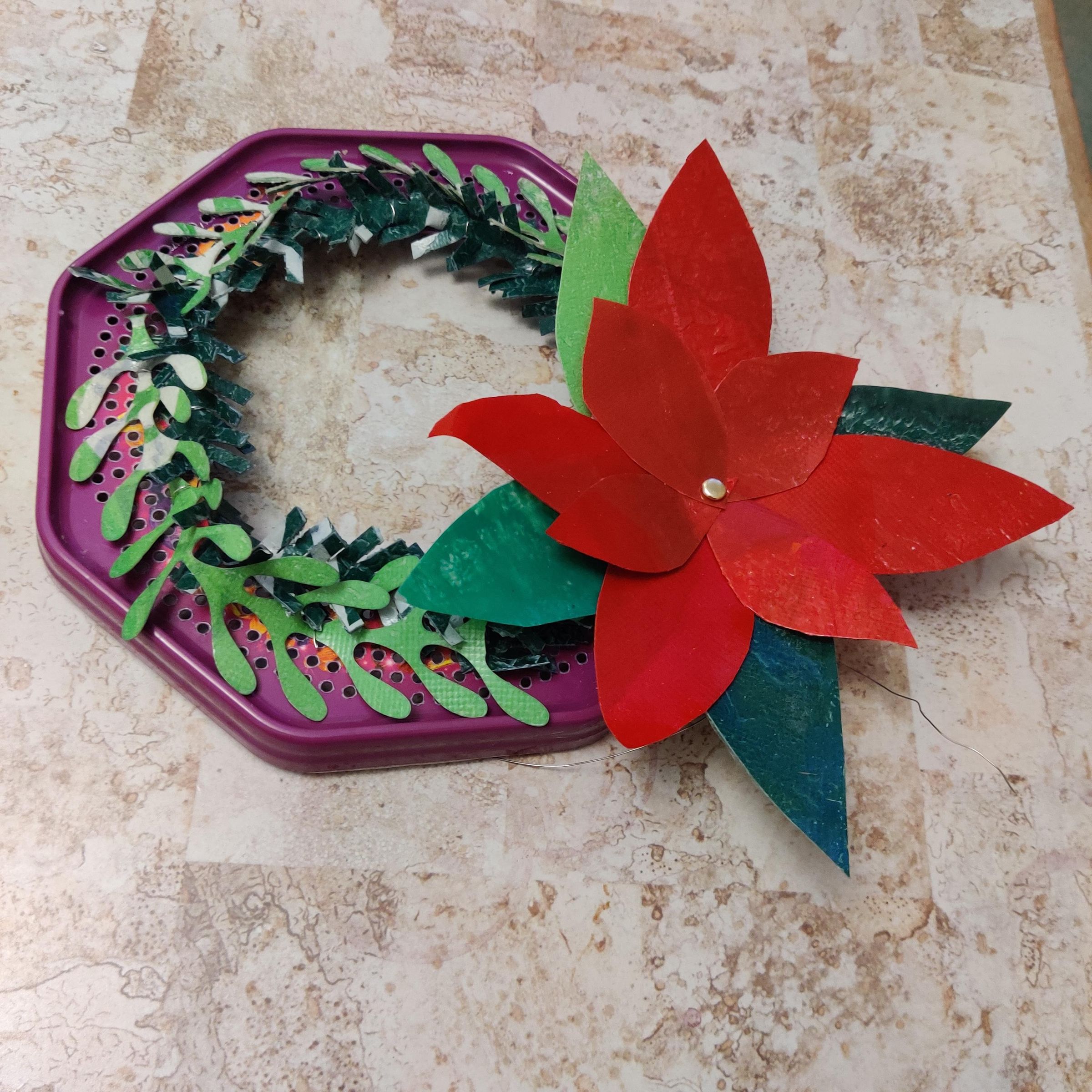 Recycled Plastic Christmas Wreath : 10 Steps (with Pictures ...