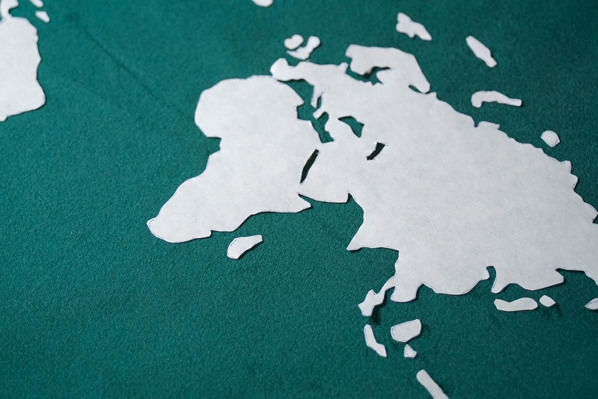 DIY Gold Foil Map Art | How to Apply Foil to Velvet Fabric : 7 Steps ...