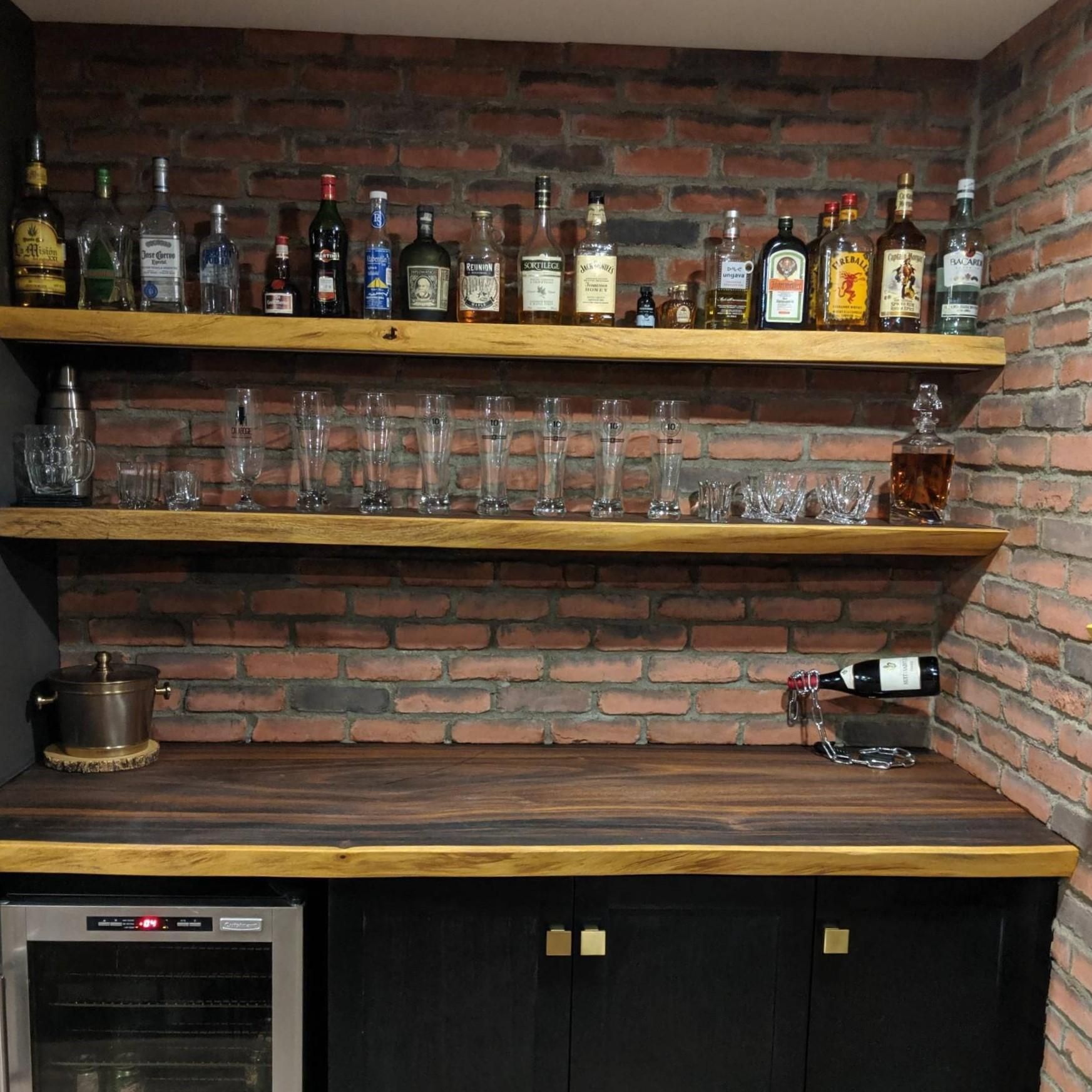 Live Edge Bar and Floating Shelves : 11 Steps (with Pictures ...