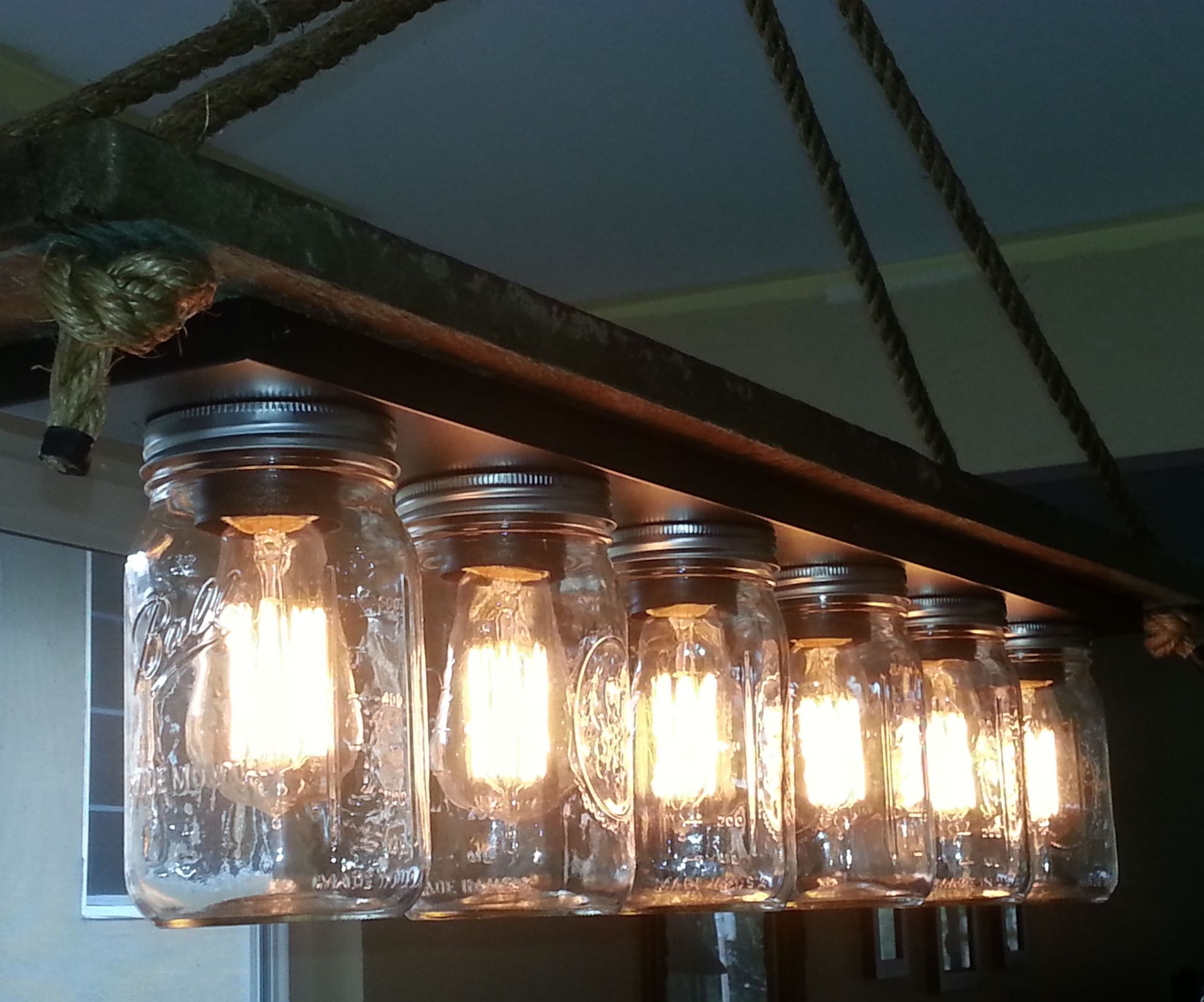 Mason Jar 6 Light Edison Hanging Lamp : 7 Steps (with Pictures ...
