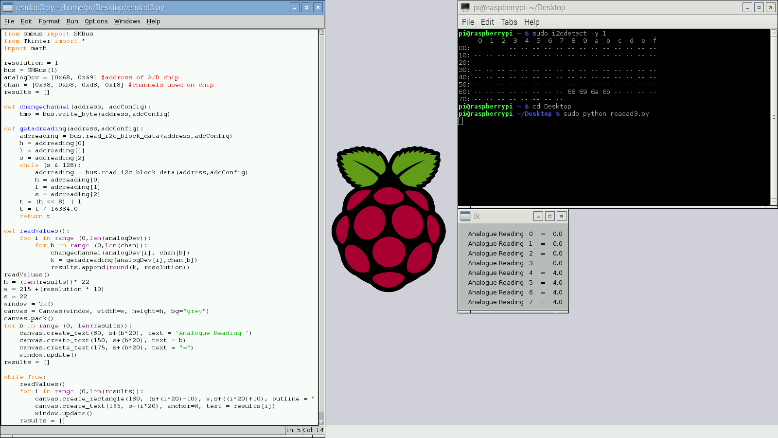 Raspberry Pi Analogue to Digital A/D Conversion Board and GUI Voltage ...