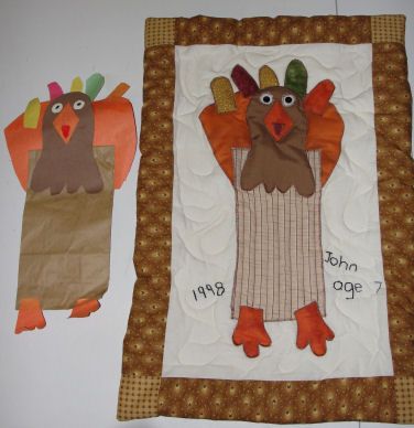 Free Thanksgiving Sewing Project: How to Turn a Child's Paper Art ...