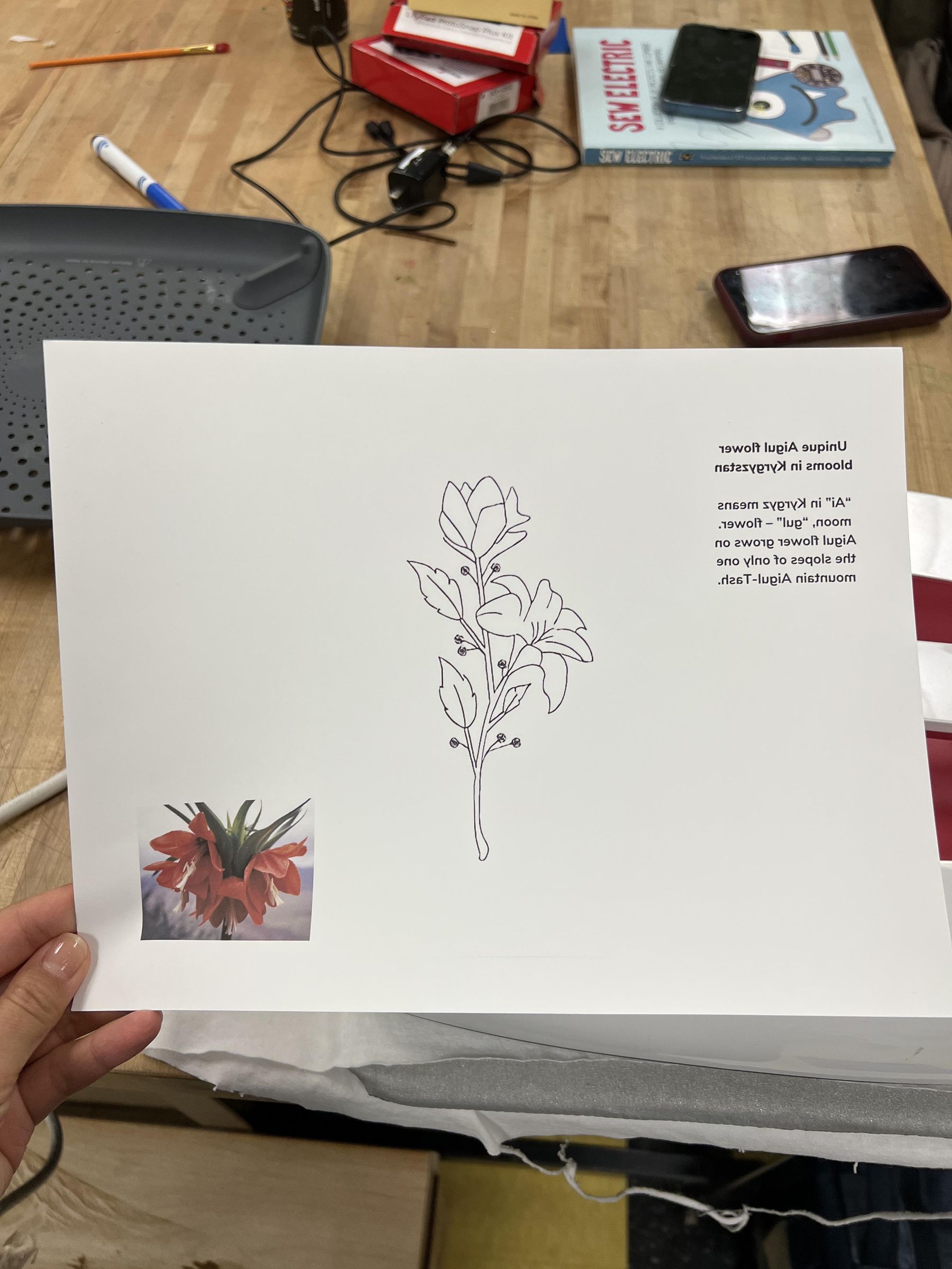 Embroidered Circuit Flower "Aigul" That Grows in Kyrgyzstan : 4 Steps ...