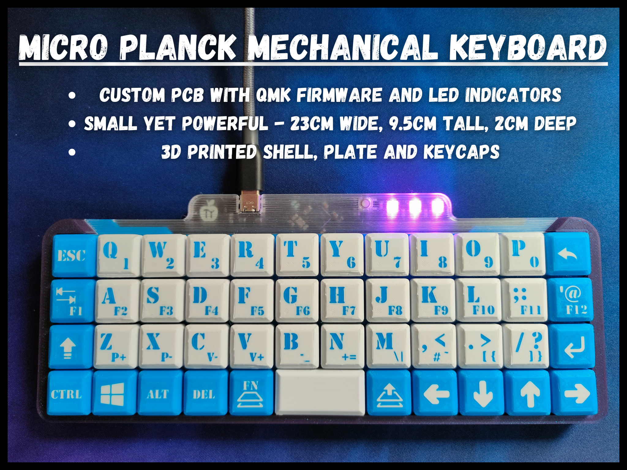 Micro Planck - 3D Printable Low-profile Ortholinear Mechanical Keyboard ...