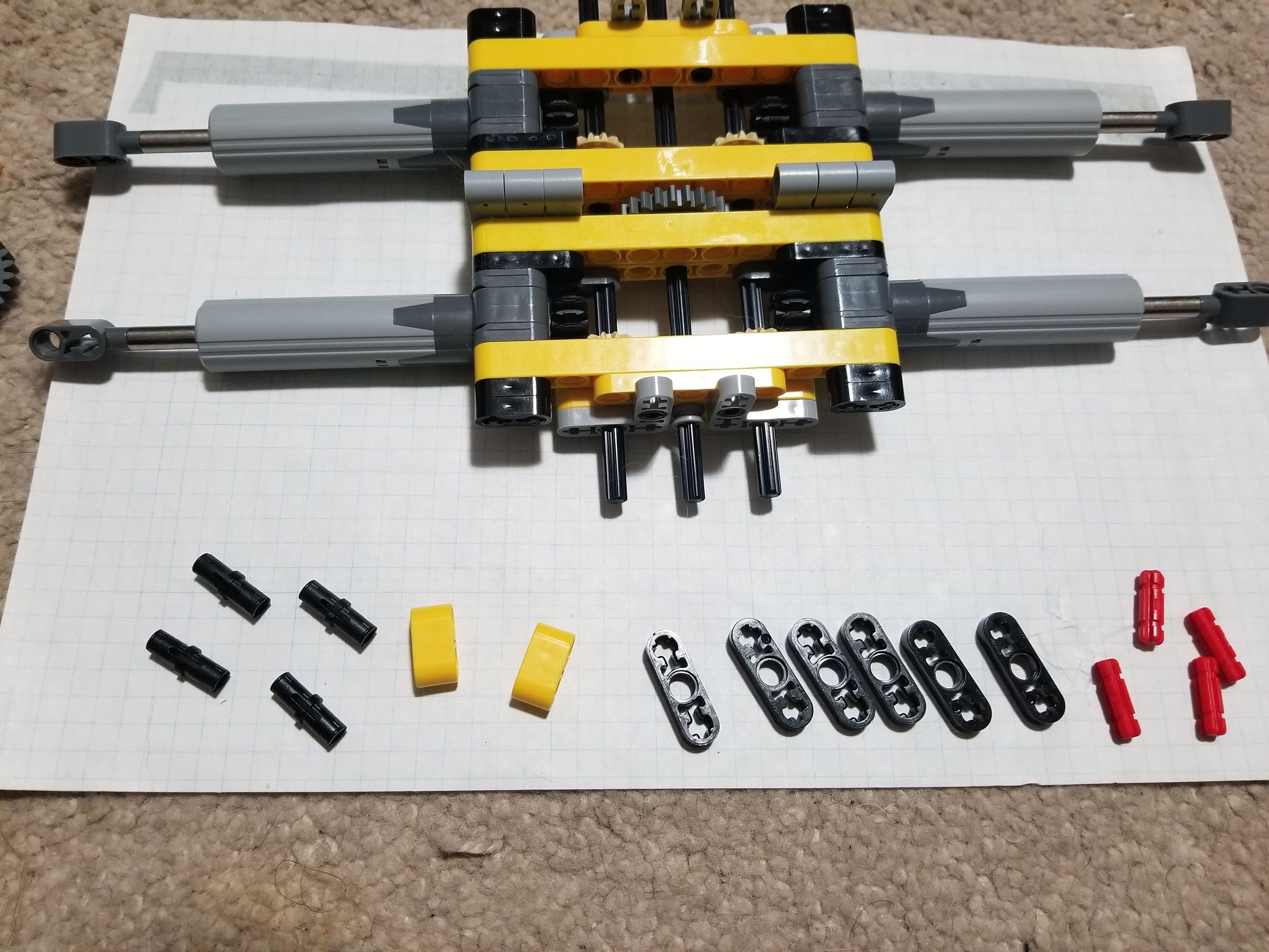 Lego Technic Back to Back Double Actuator Build : 9 Steps (with ...