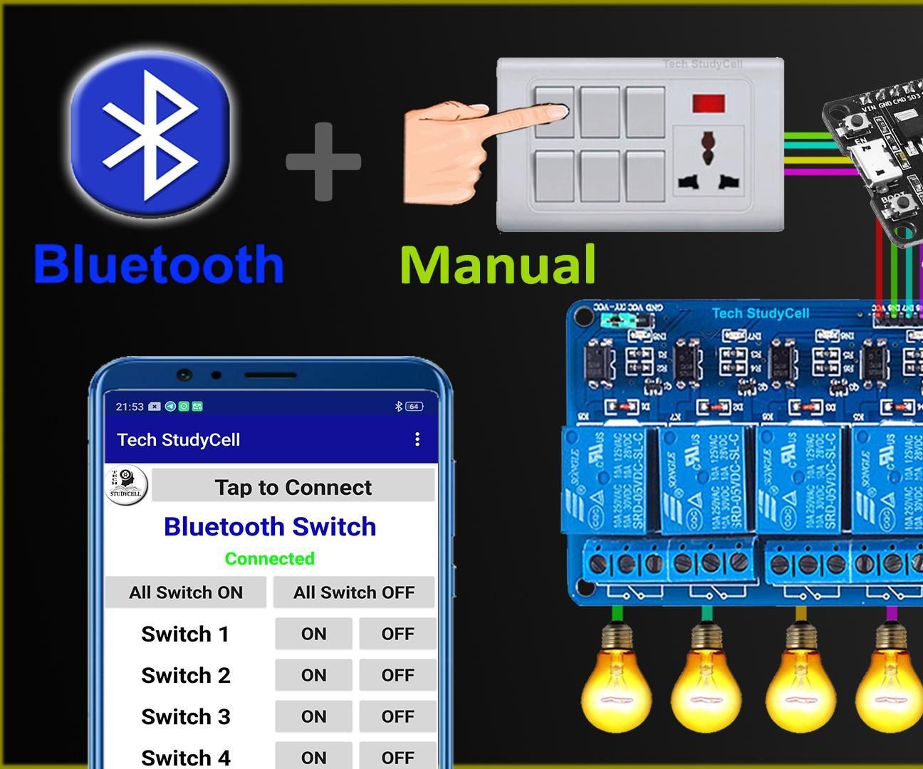 ESP32 Bluetooth Home Automation With Manual Switch : 8 Steps ...