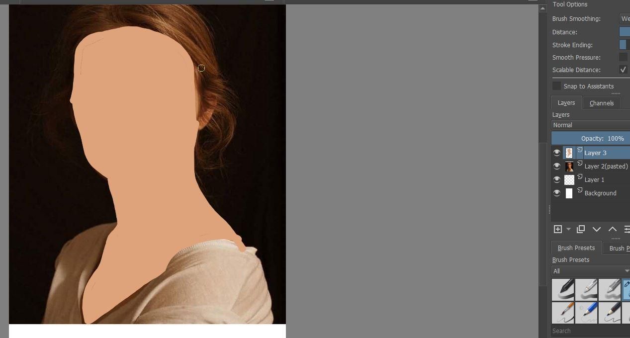 Create Portrait With Reference Image Using Eyedropper Tool on Krita : 6 ...