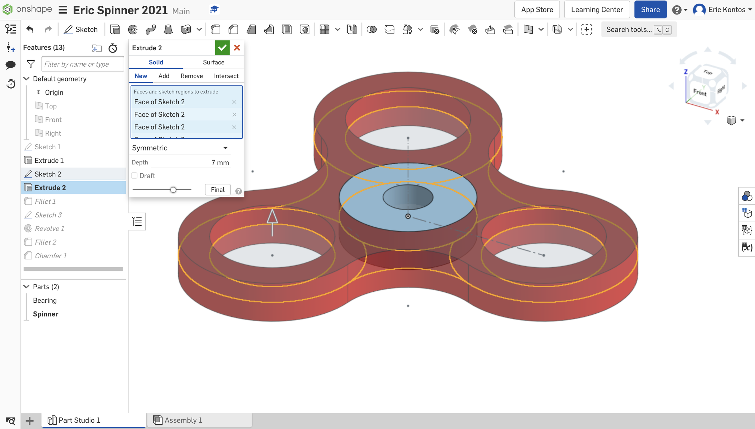 Fidget Spinner in Cad ONSHAPE : 14 Steps (with Pictures) - Instructables