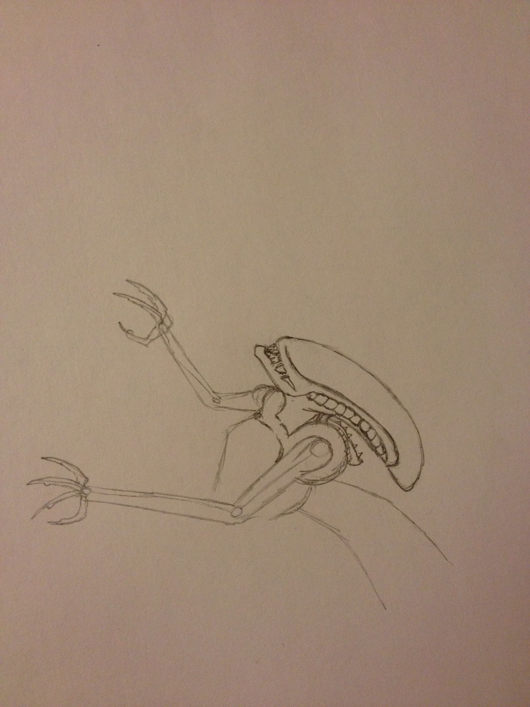 How to Draw a Xenomorph (warrior) : 8 Steps - Instructables