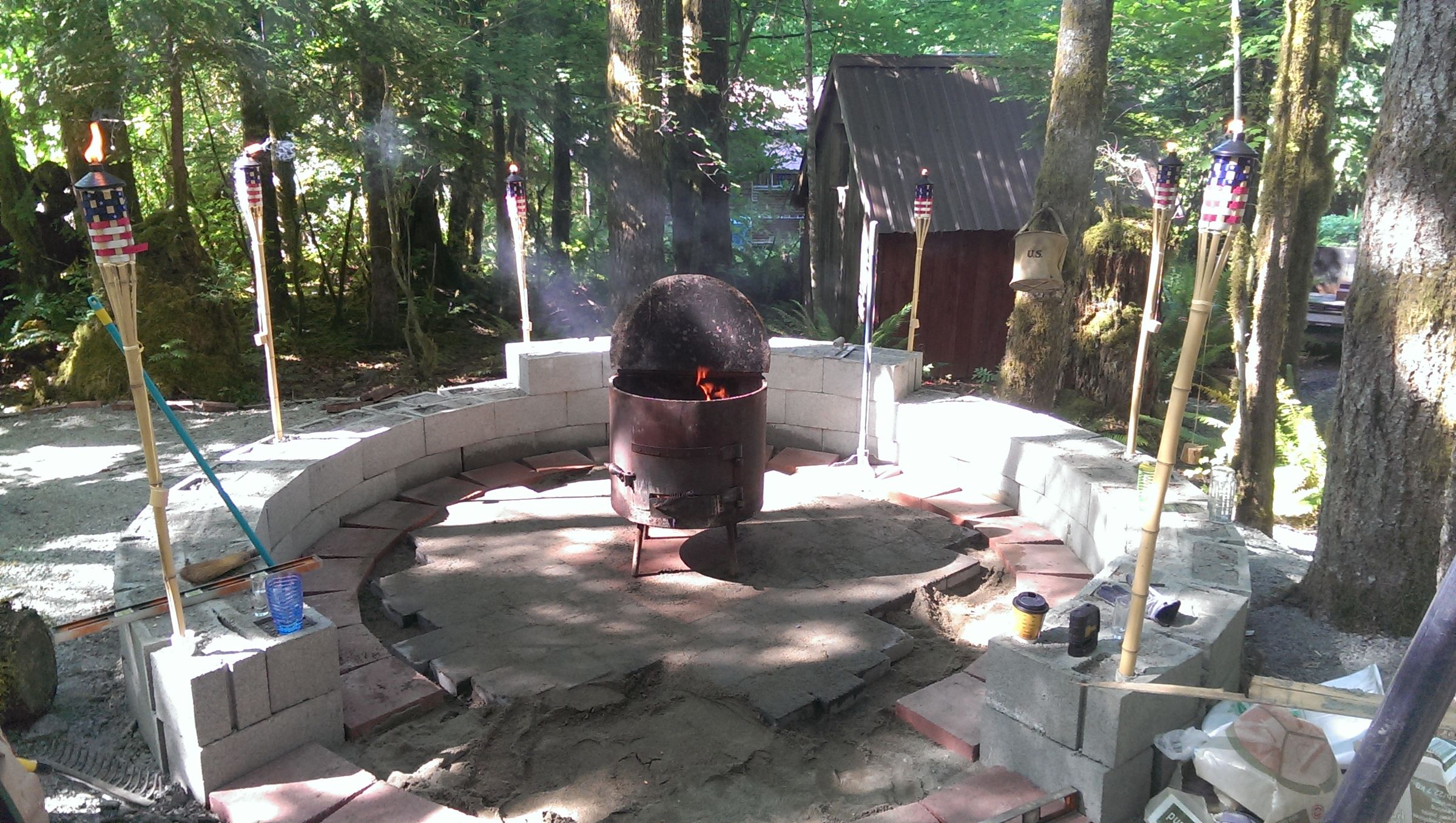 How to Make a Stone Patio Fire Pit : 6 Steps (with Pictures ...