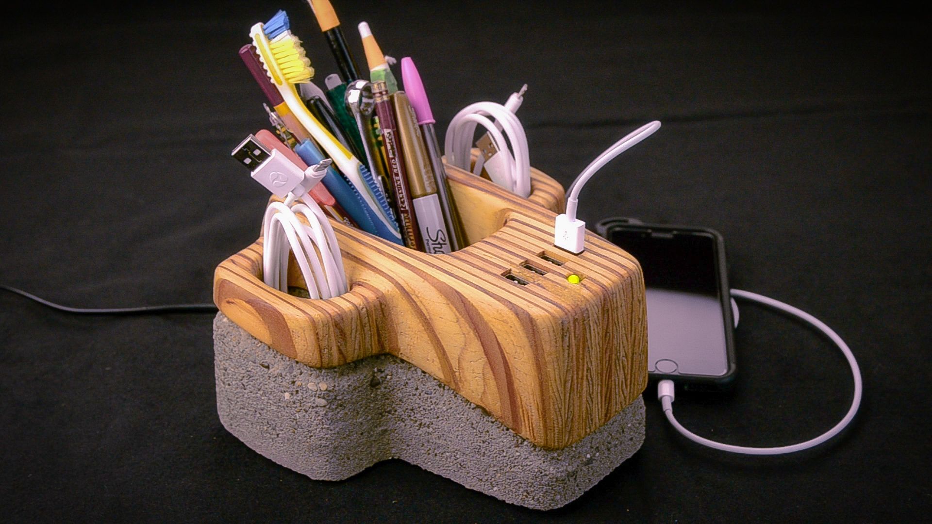Concrete USB Charging Hub With Storage : 13 Steps (with Pictures ...